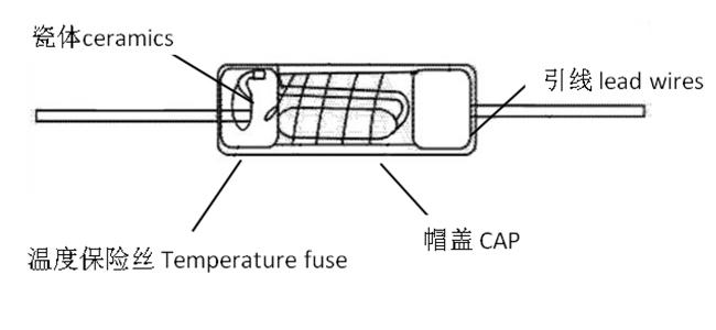 Fixed 1w-2w Winding Thermal Fuse Resistor Two In One 10 Ohm Resistance
