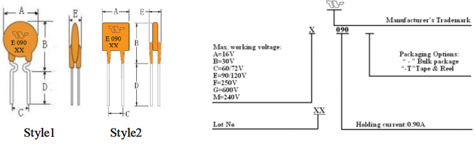90 / 120v Series Self Resettable Fuse Reset PTC Electronic Element ...