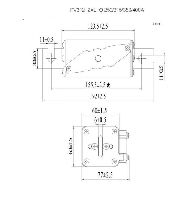 PV312-XL3 Q Pv String Fuses Bolt Type Photovoltaic Low Arc Voltage 630A ...