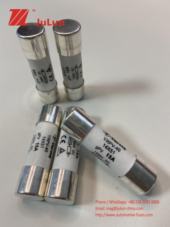 1500VDC Solar PV Fuse 20A Cylindrical 14*51mm For Photovoltaic Bus Box
