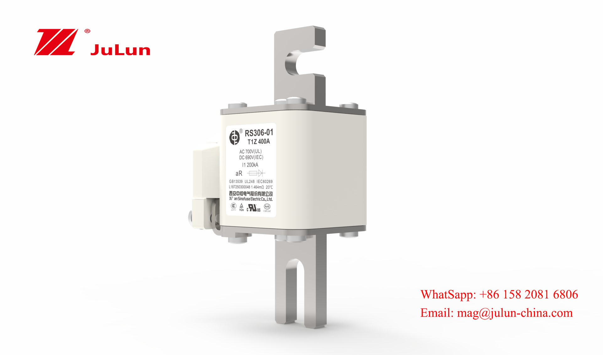 RS306-01-T1Z Electric Vehicle Fuse 400A 690V High Pressure Chip Type