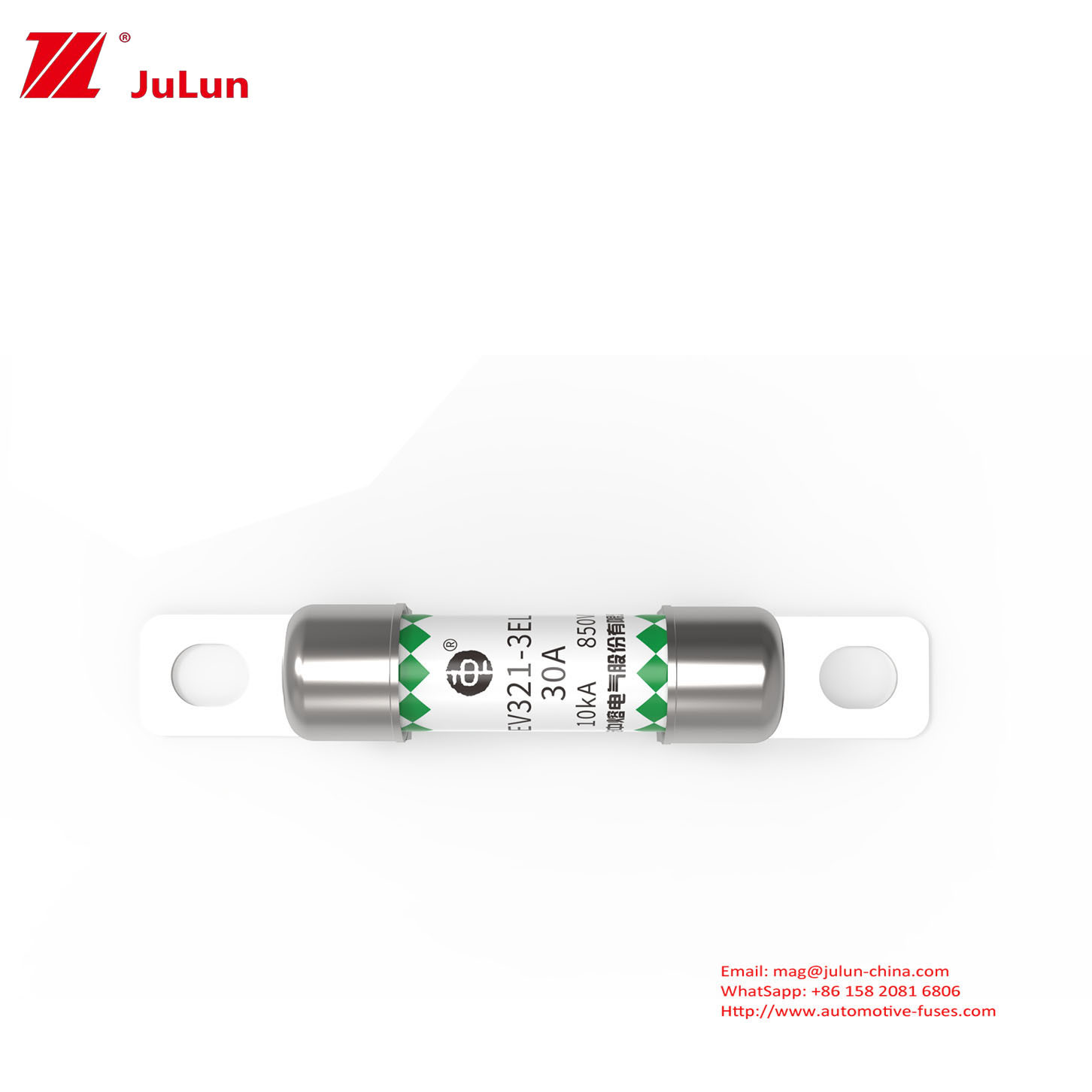 Automotive Ceramic Fuse Bolted Type Round Tube Fuses Electric Vehicle EV321-3EL 25A 32A 400A