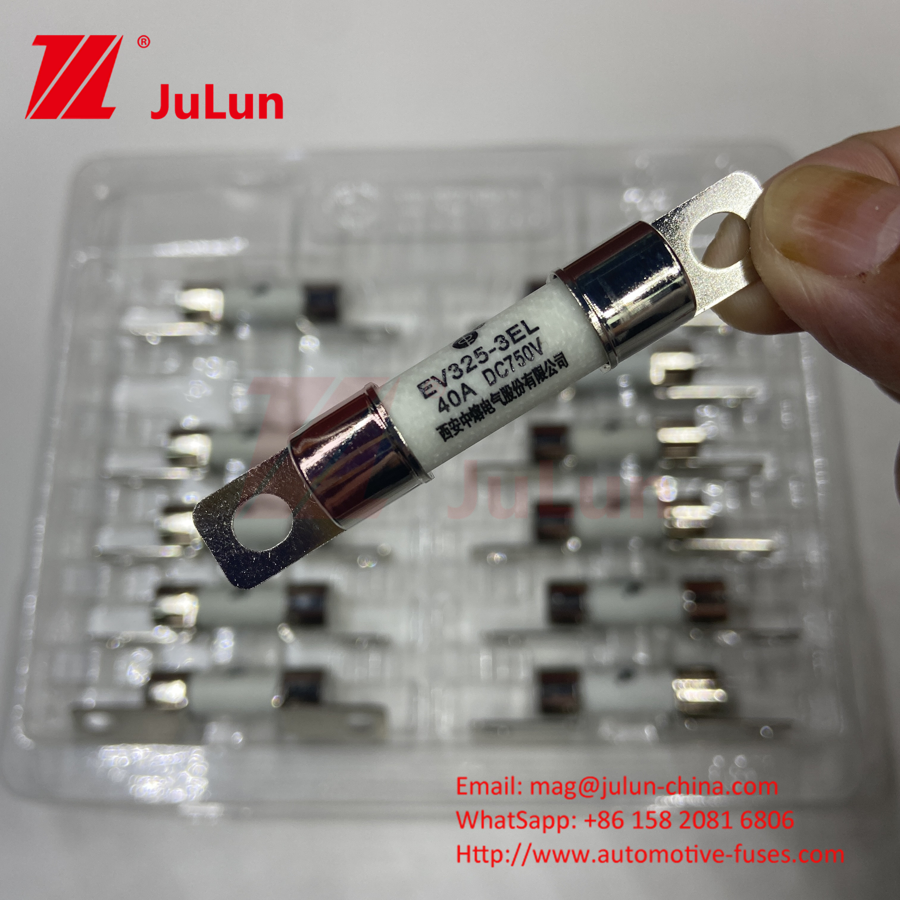 Ceramic Bolted EV Fuses 750V Breaking Capacity Mechanical Shock 25A 30A 40A 750VDC