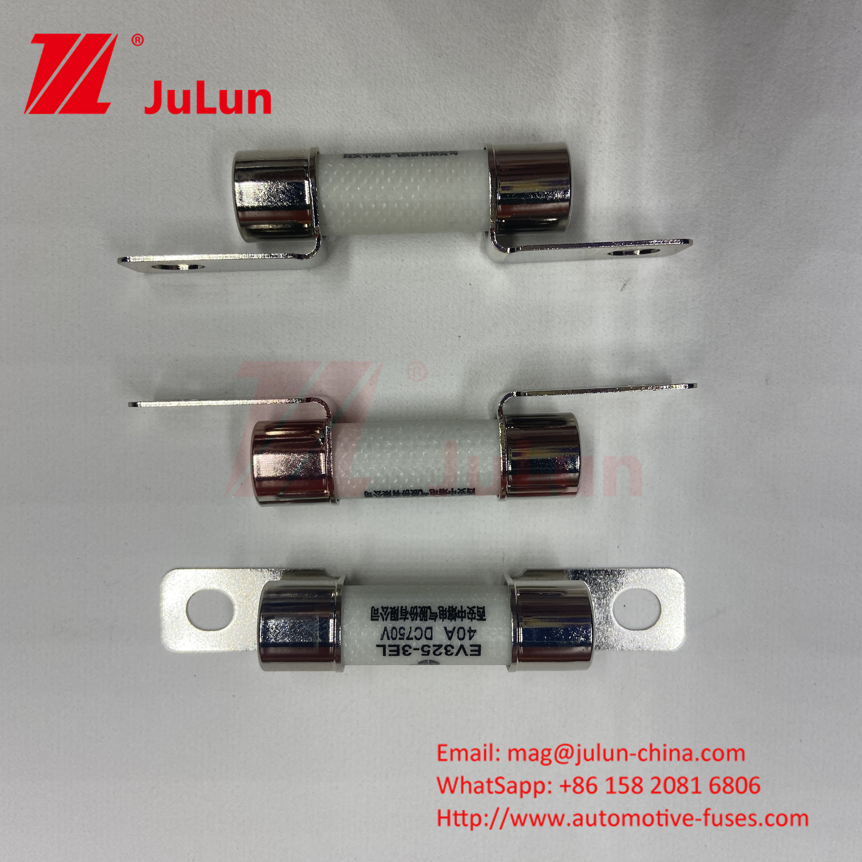 Ceramic Tube15A 40A 50A EV FUSE 750VDC EV32510A-50A 750VDC Ceramic Bolt Mounting Automotive Fuses