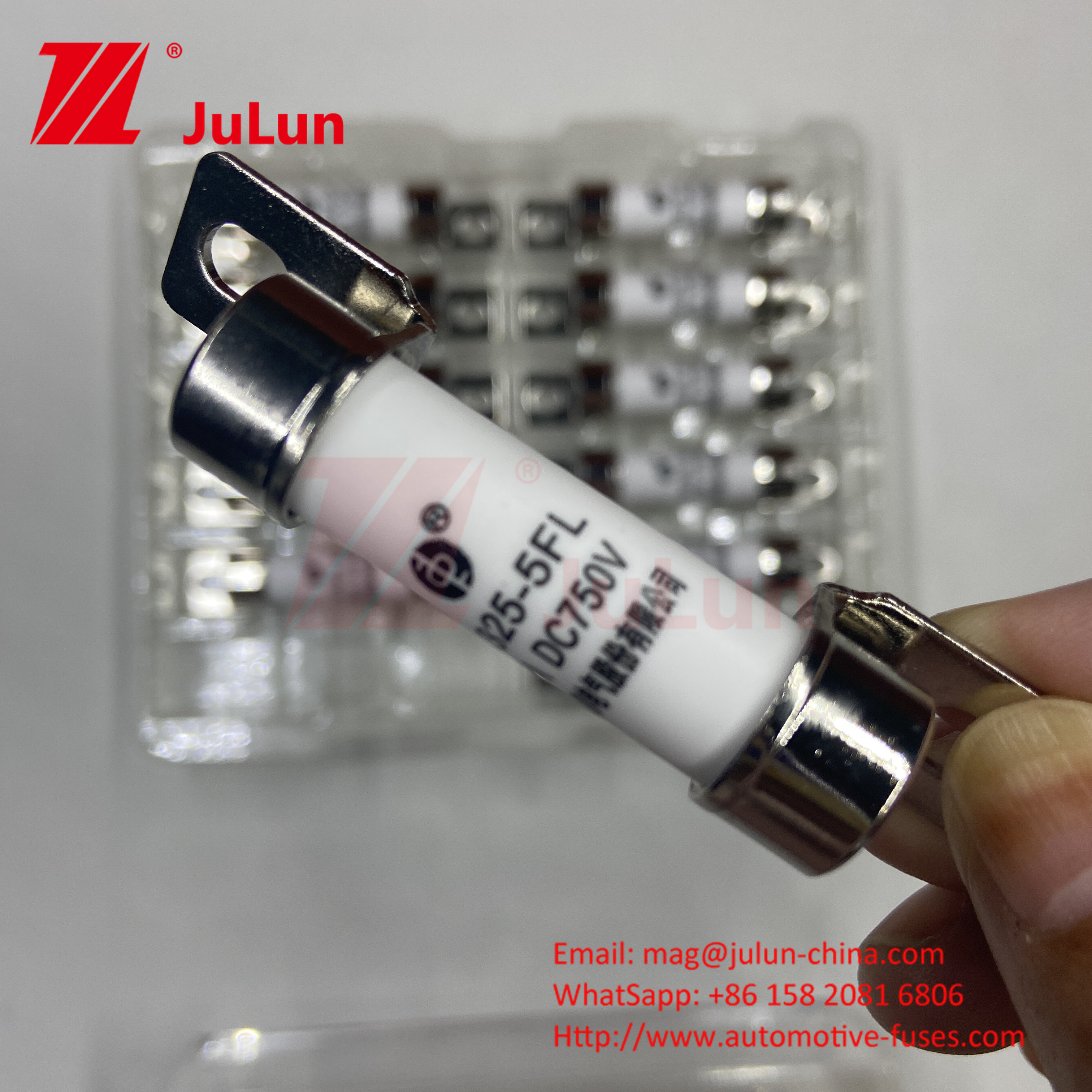EV325 5FLL DC750V 10A 15A 20A With Ex10A-100A EV Charging Fuse With CeramicSand Outer Pipe