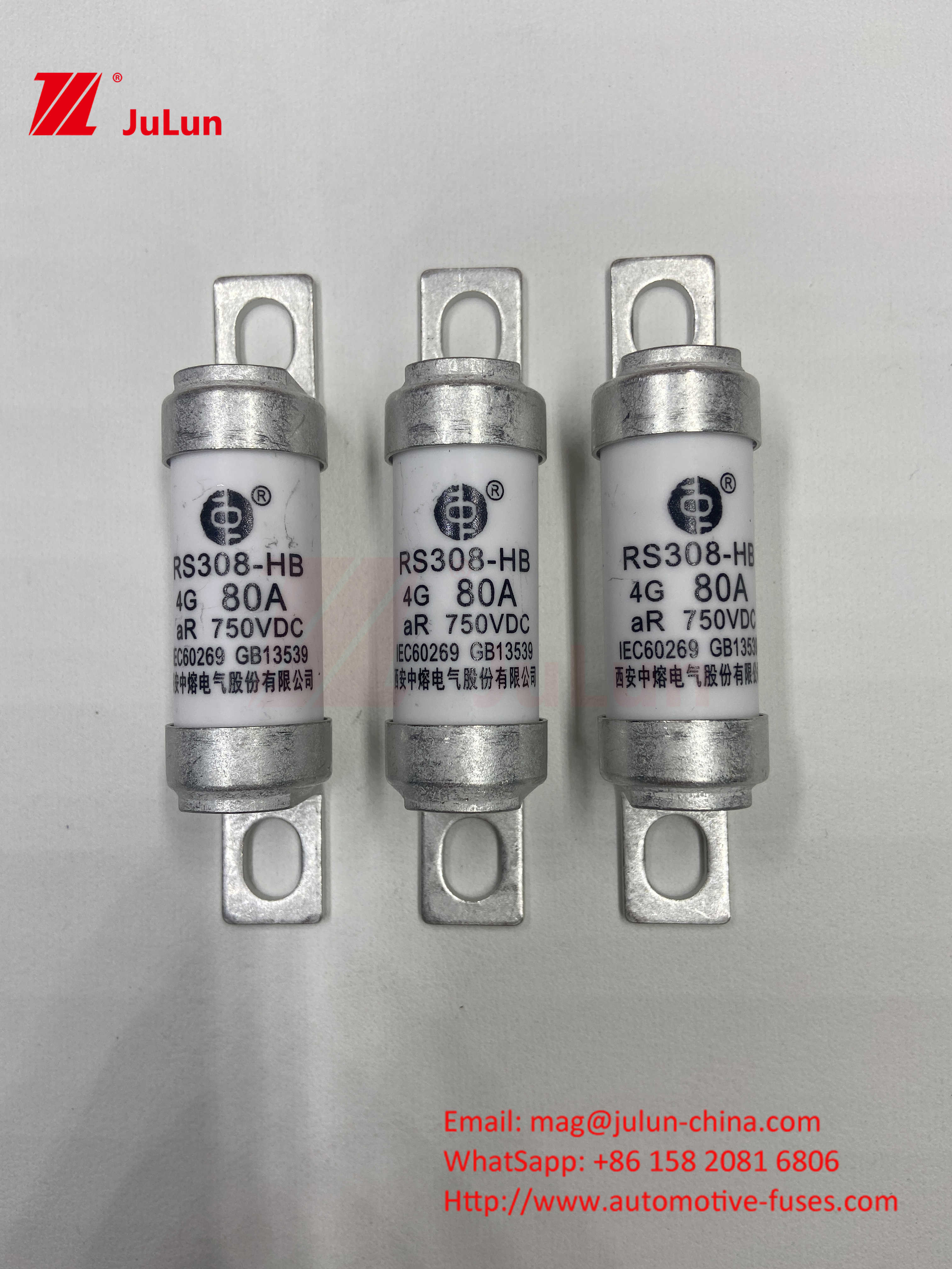 Power Conversion 63A 15A 30A 25A 100A 50A EV FUSEDC750V Rated Voltage Electric Vehicle Bolted Fuse