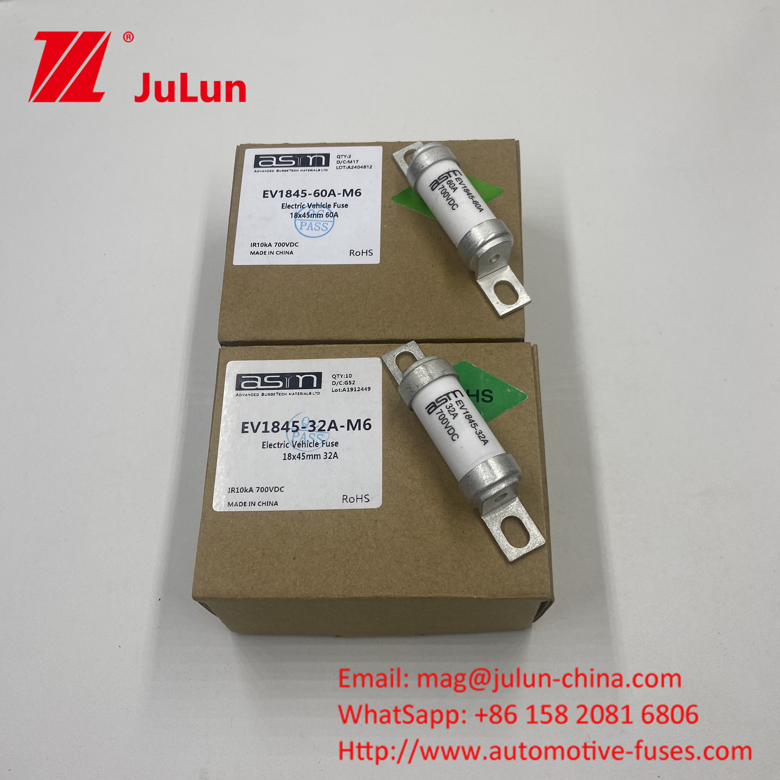 EV1845 ASTM 100A 700VDC EV Electric Vehicle Bolt Fuse for HEV Protection