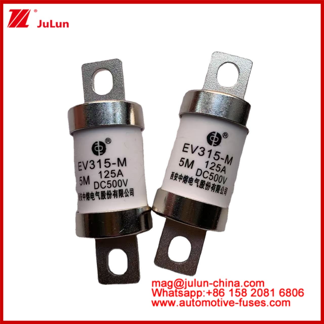 EV315-M 5M 125A HS 500VDC Truck Heavy Tubular Electric Vehicle Fuse ...