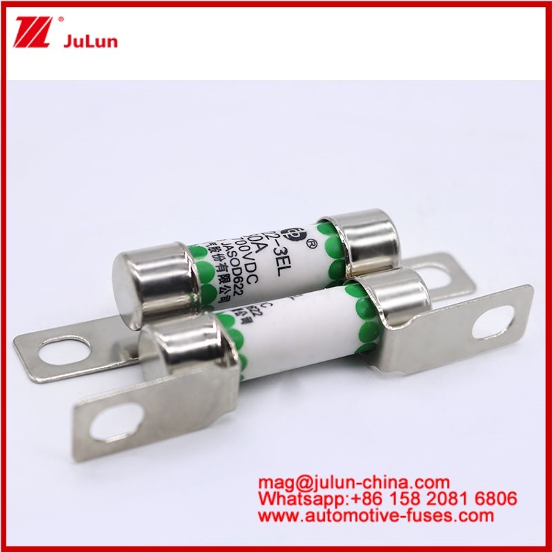 EV322 3EL 30A DC700V Tubular Ceramic Fuse Electric Vehicle Fuse Bolt Connection Structure With ...