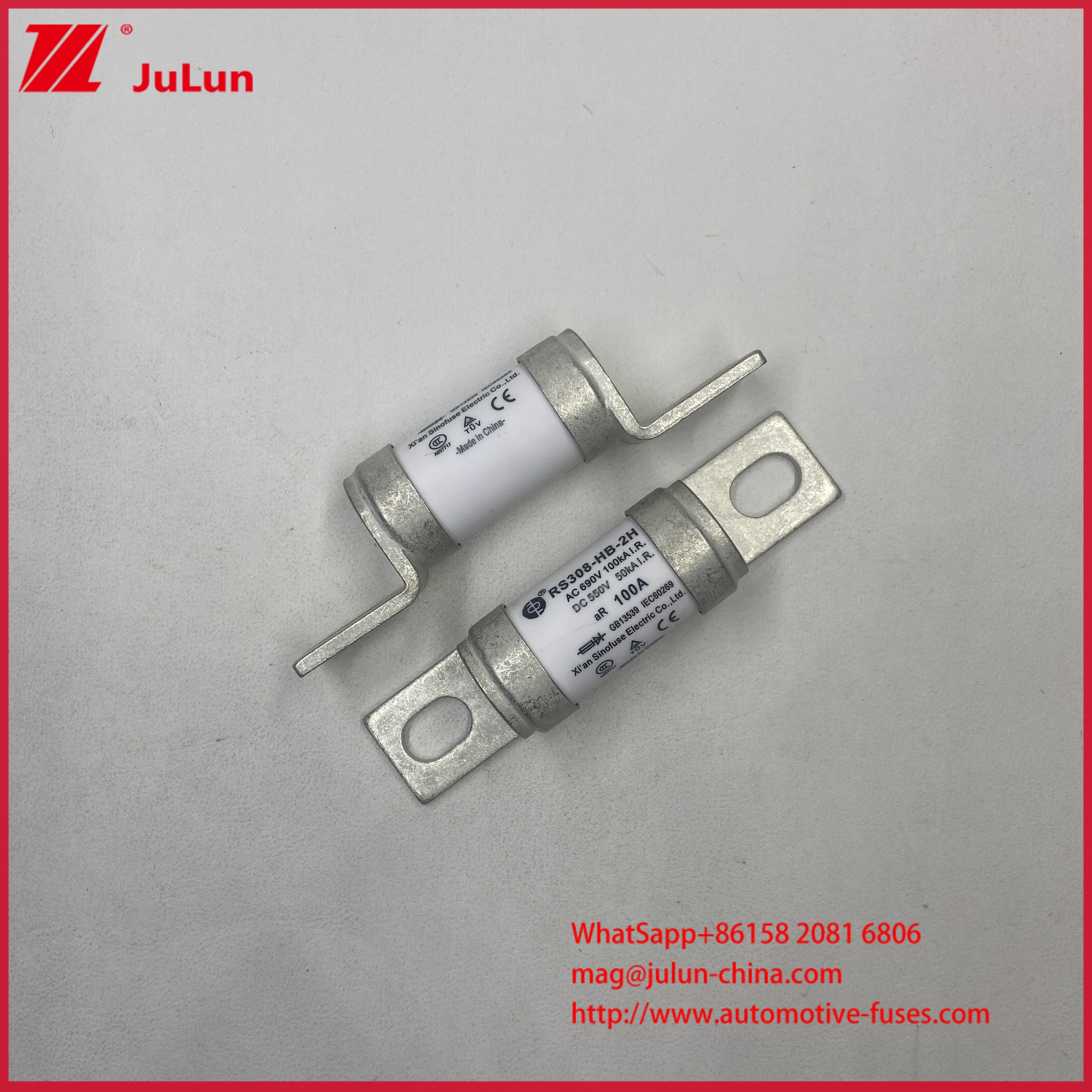 RS308-HB 200A 550VDC Ceramic Automotive Fuses for EV Systems